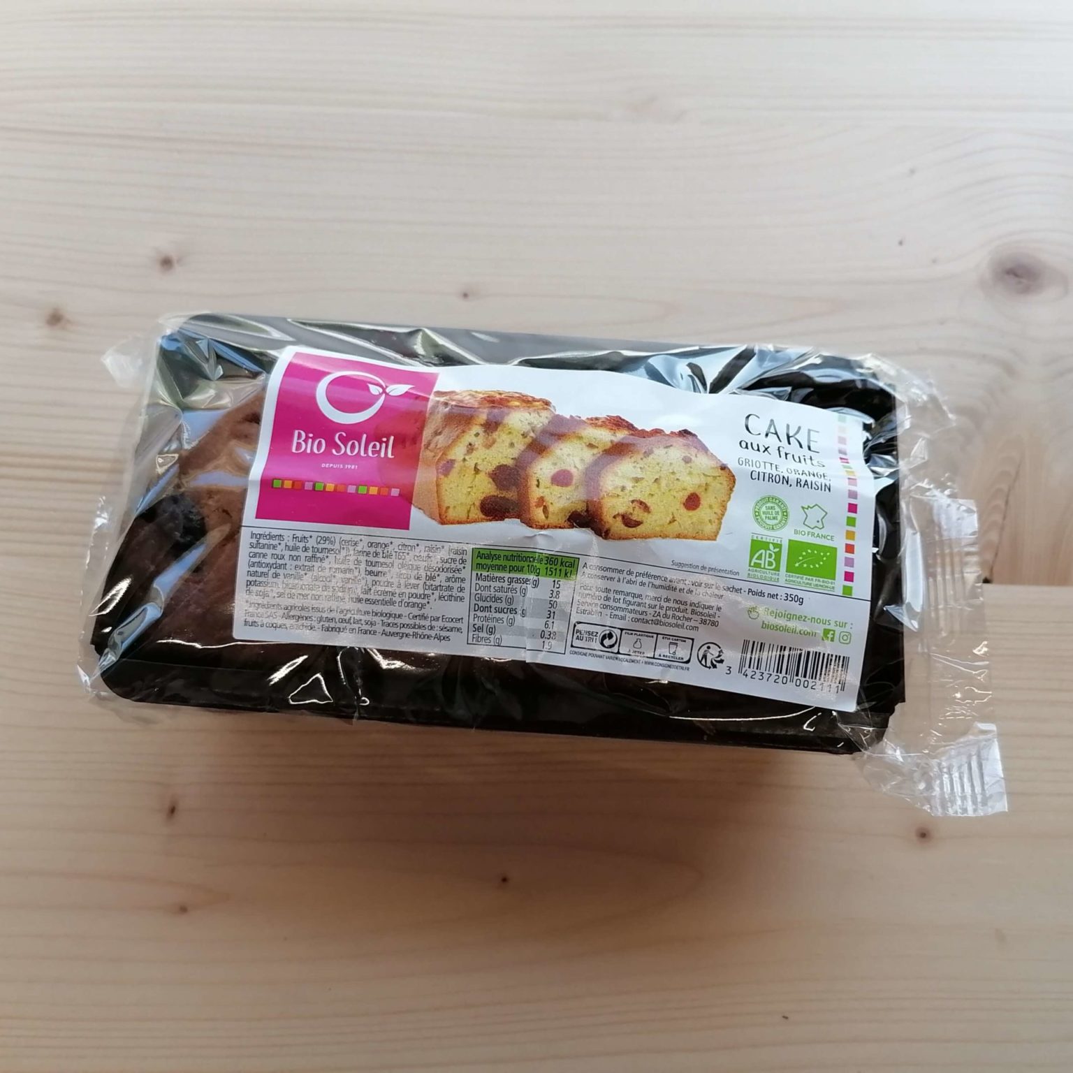 Cake aux fruits Bio Soleil - La ronde du bio